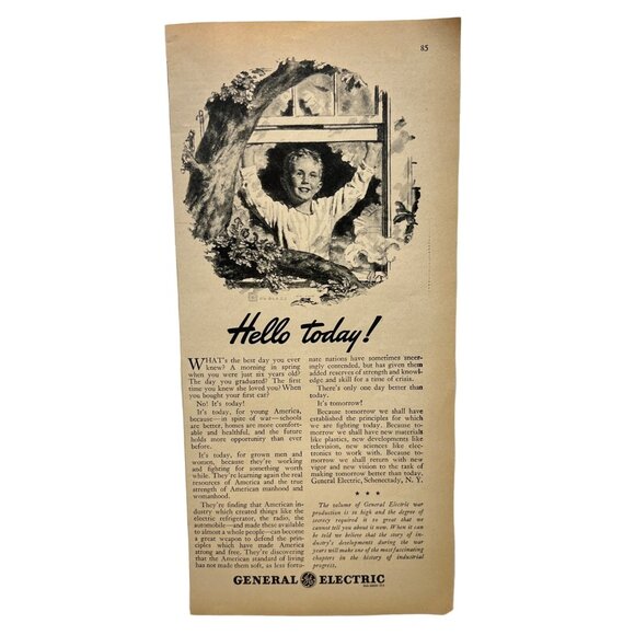 General Electric | Art | General Electric Ge Vintage Print Ad 4s Wwii ...
